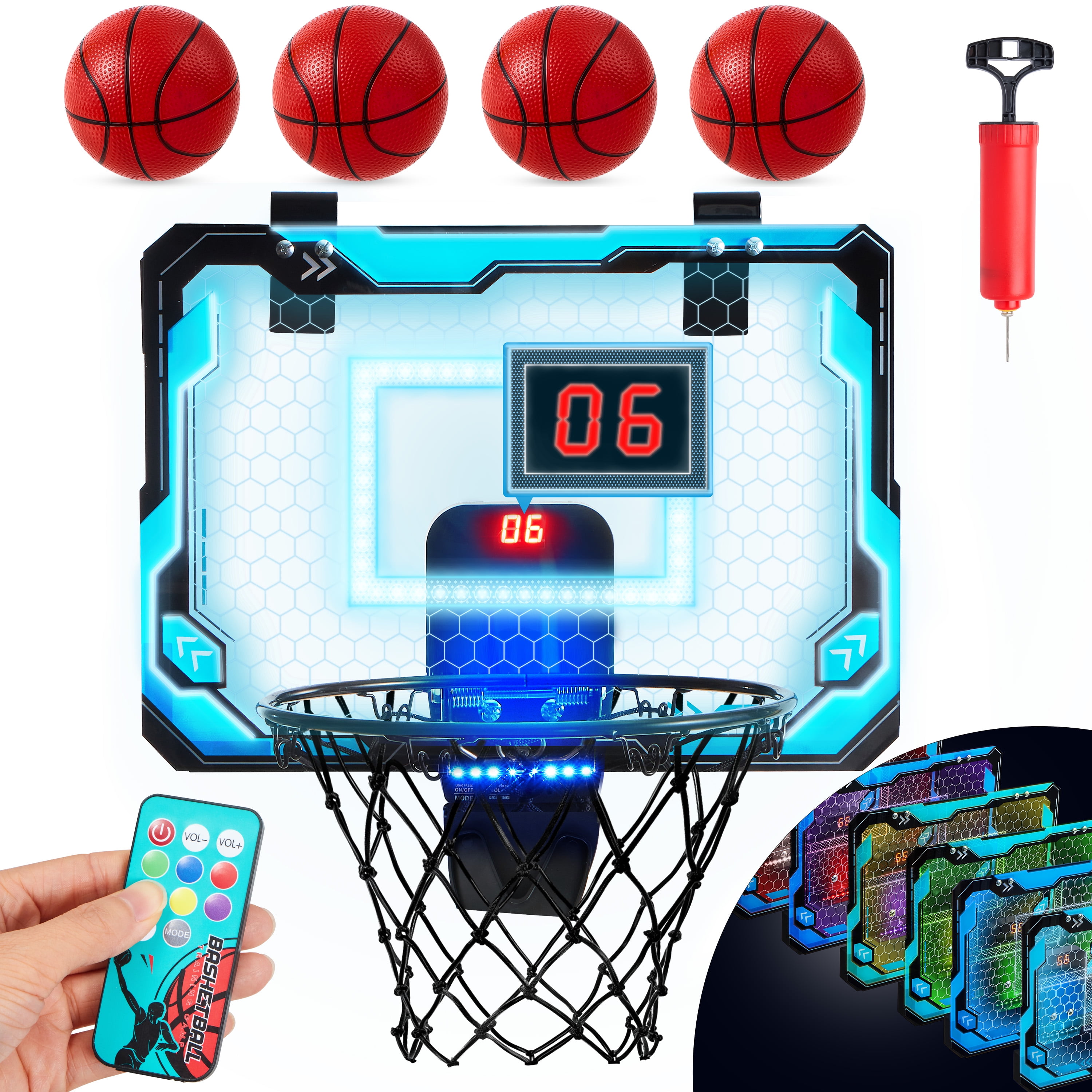 Mini Basketball Hoop Indoor 15.1" x 11" Door Room Kids Basketball Hoop ...