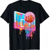 Basketball Hoop Ice Cream Drip Sports T-Shirt All Size S-5XL - Walmart.com