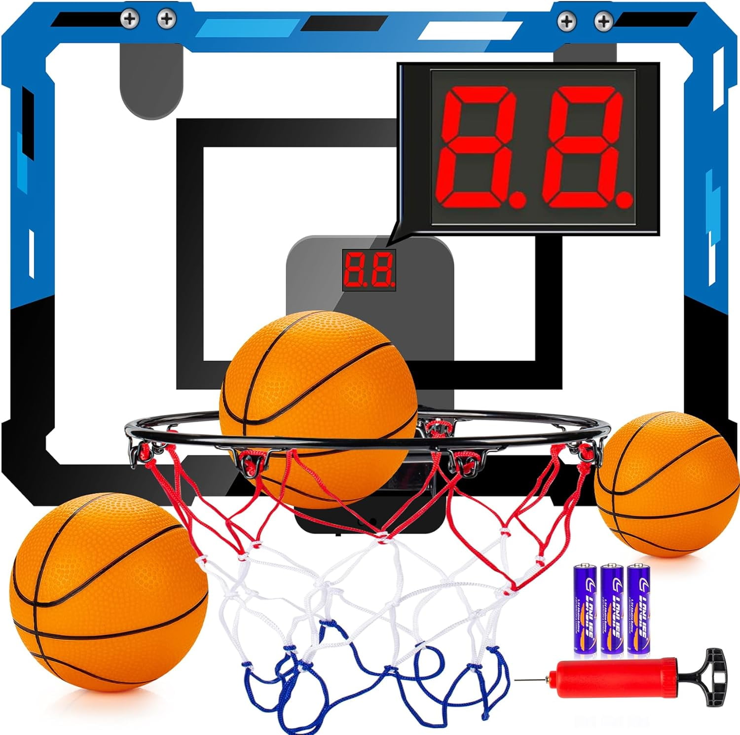 Basketball Hoop for Kids with Automatic Scoreboard, Over The Door ...