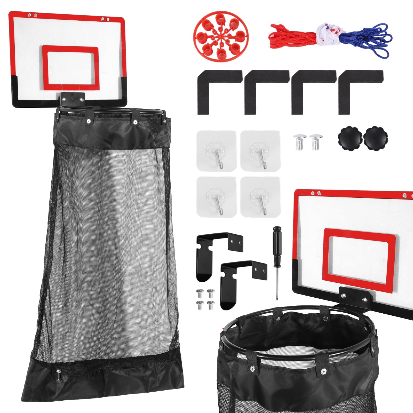 Basketball Hoop Laundry Hamper, Over Door Hanging Laundry Basket with ...