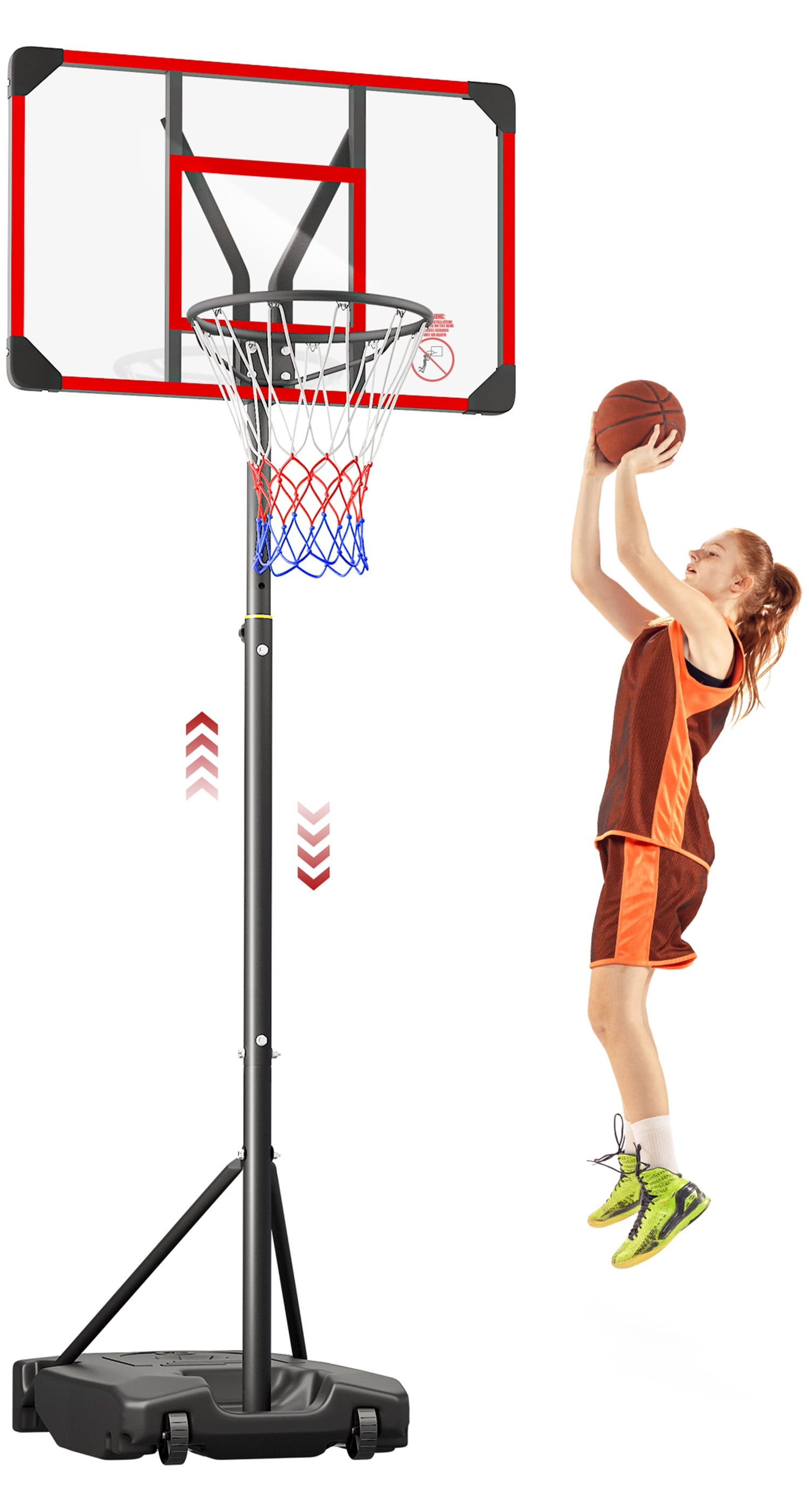 Basketball Hoop,Neche 4.82-8.53ft Height Adjustable Portable Basketball ...