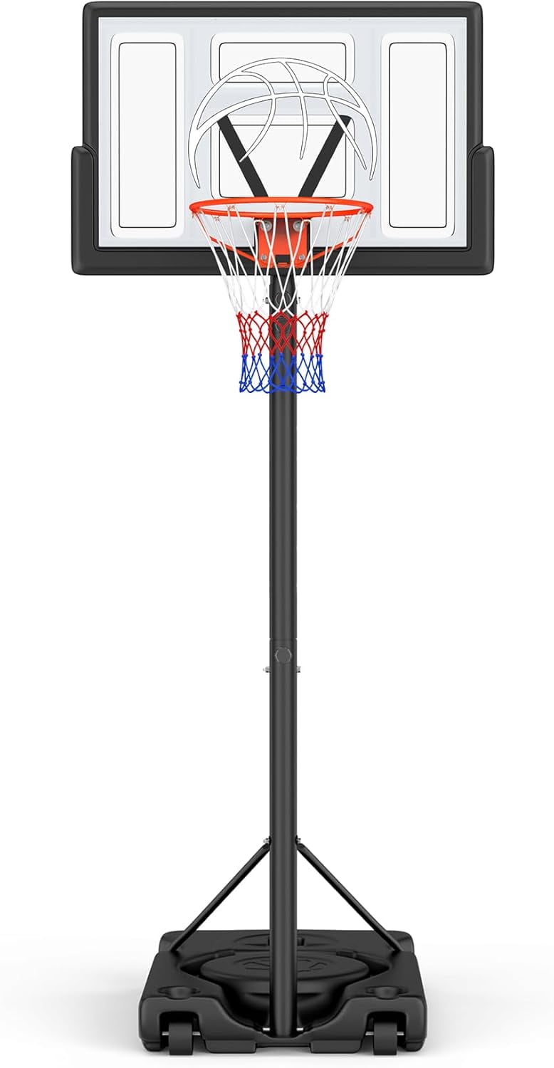 Basketball Hoop Outdoor 10ft Adjustable, Portable Basketball Hoop Goal System for Kids Youth and ...