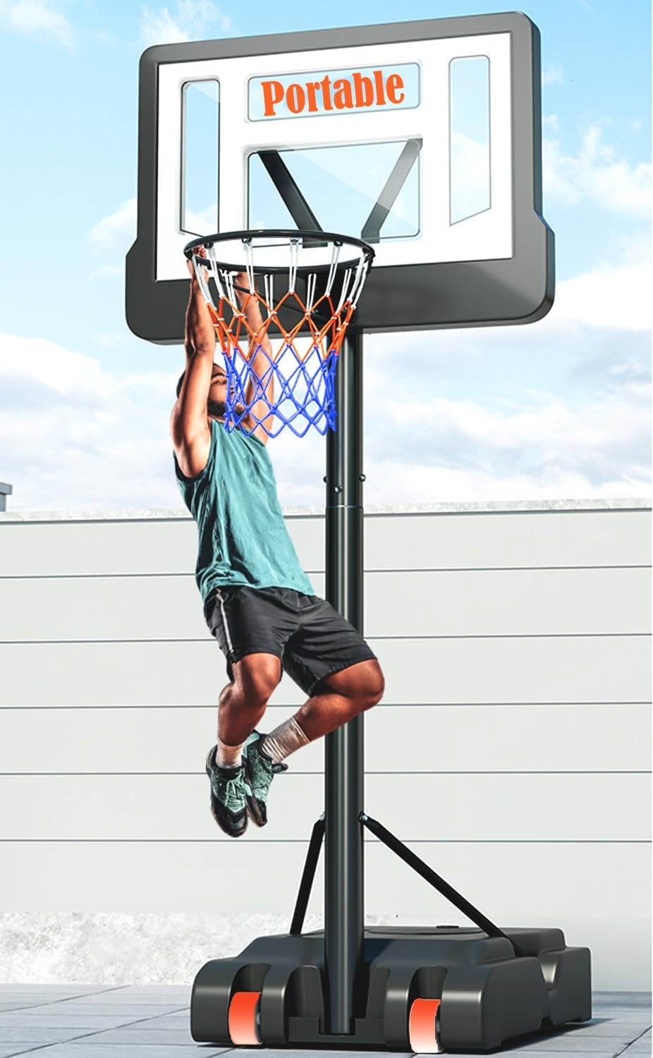 Basketball Hoop Outdoor 4-10ft Adjustable,Portable Basketball Hoop ...