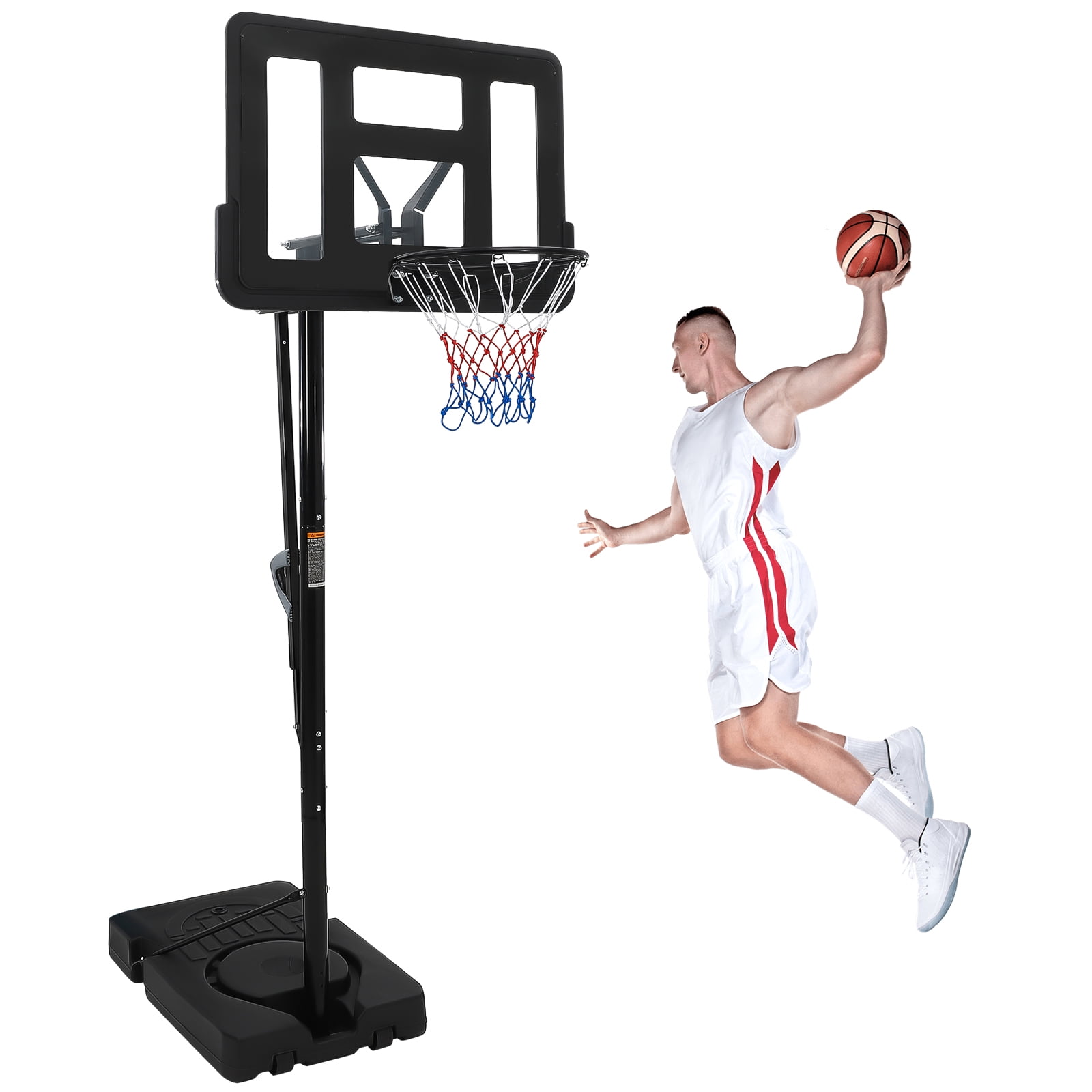 Basketball Hoop Outdoor 4.9-10ft Adjustable,44 Inch Shatterproof ...