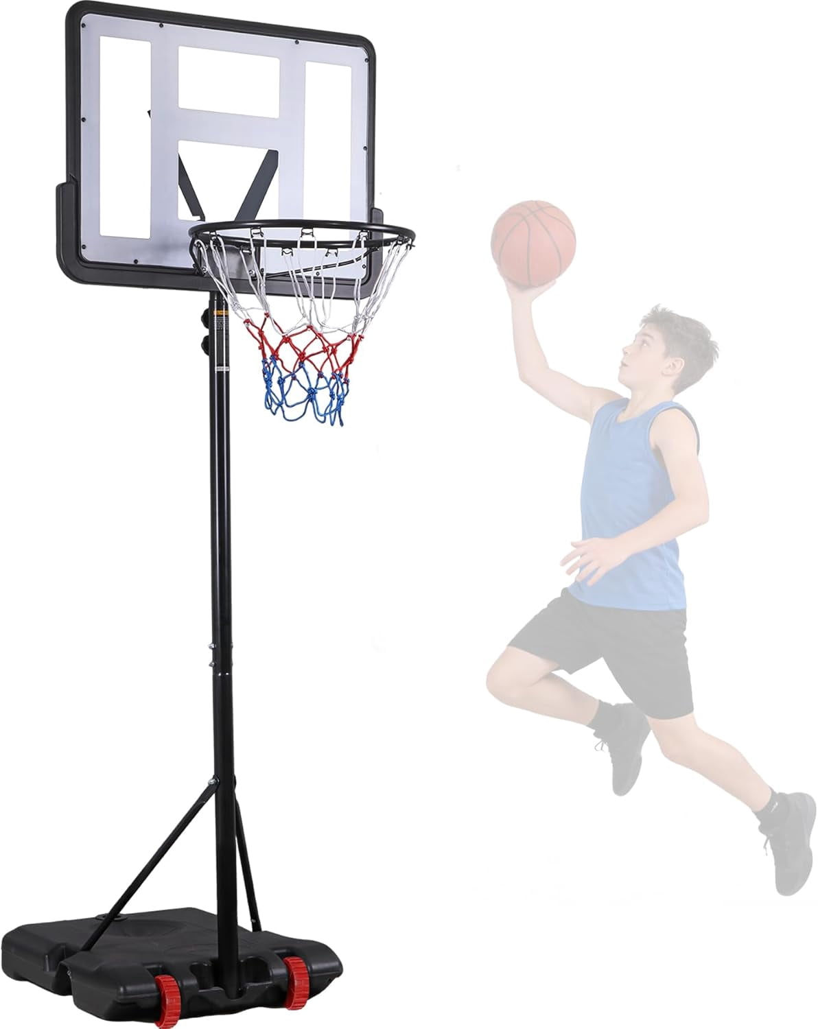 Basketball Hoop Outdoor 7.2-9.2ft Adjustable, 32 inch Backboard ...