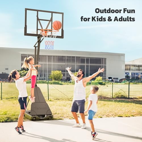 Basketball Hoop Outdoor Portable, 10ft Quickly Adjustable Basketball ...