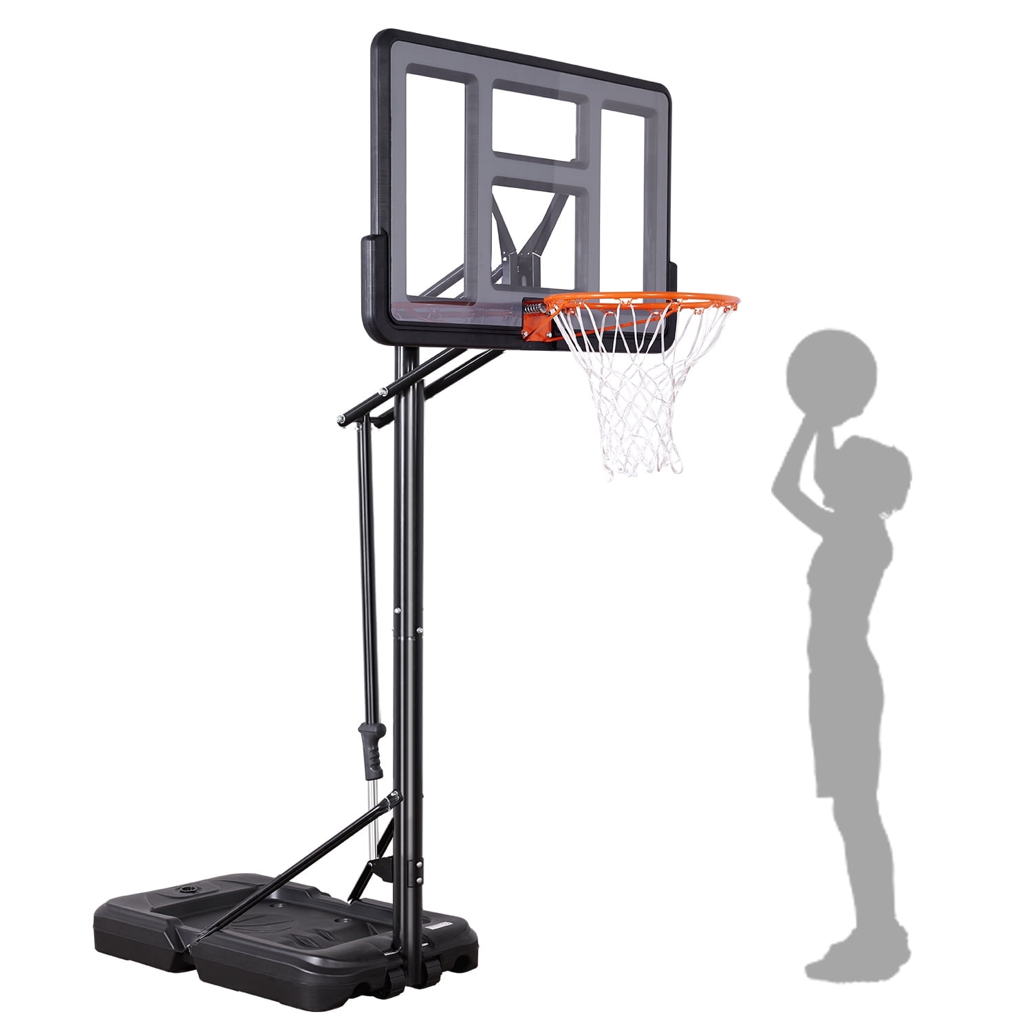 Outdoor,Portable Basketball Hoop with Wheels,4.8-10 feet Height ...