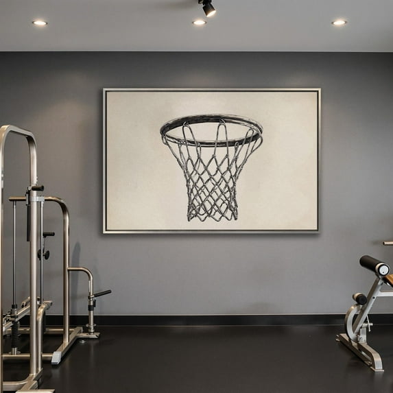 Basketball Hoop Poster: Black And White Sports Art, Stretched Canvas ...