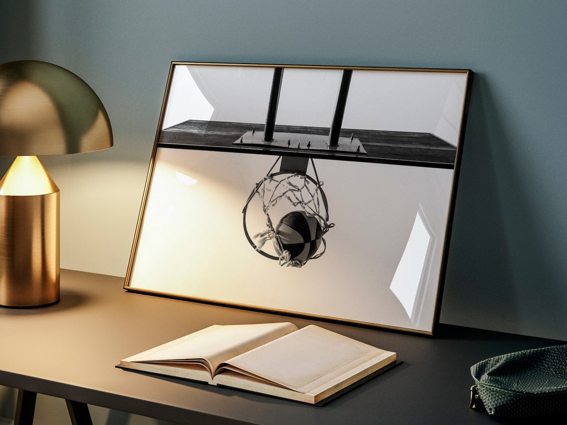 Basketball Hoop Poster Horizontal, Basketball Coach Gift, Teen Room ...