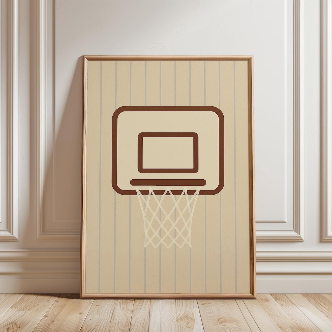 Basketball Hoop Print Nursery, Retro Sports Wall Art, Unframed Paper ...