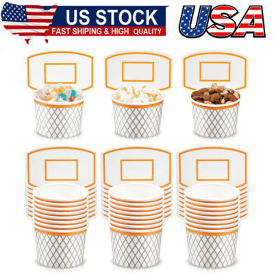 Basketball Hoop Snack Cups Basketball Party Decorations Paper ...