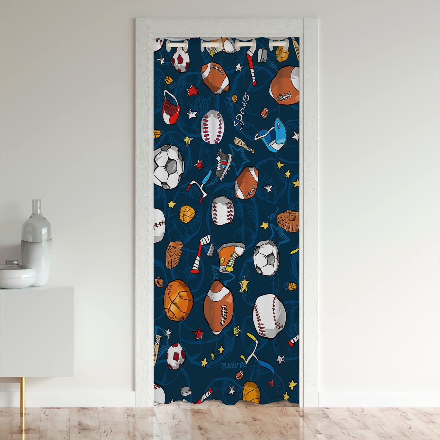 Basketball Hoop Sports Door Curtains Polyester Privacy Closet Curtain ...