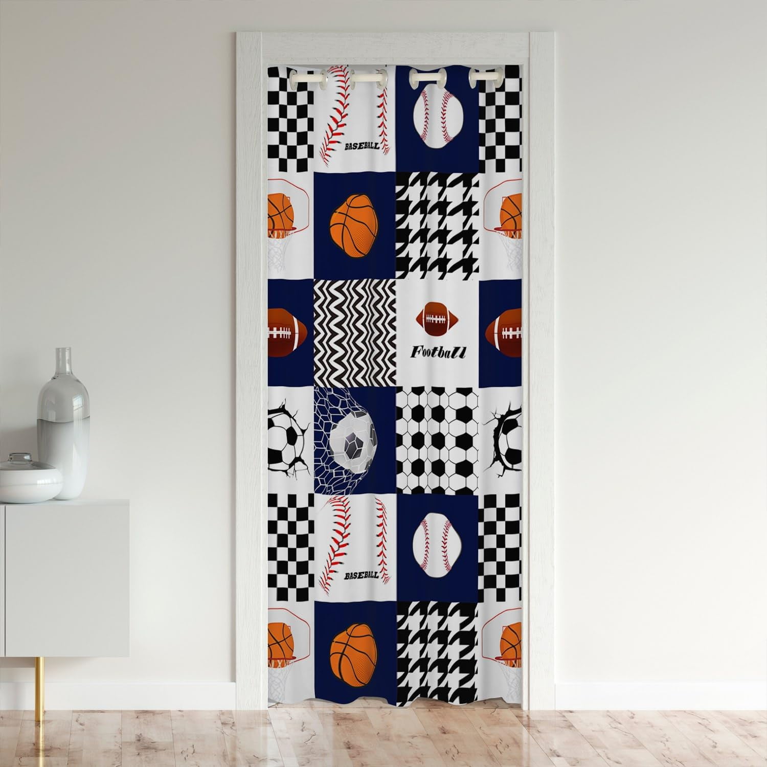 Basketball Hoop Sports Door Curtains Polyester Privacy Closet Curtain ...