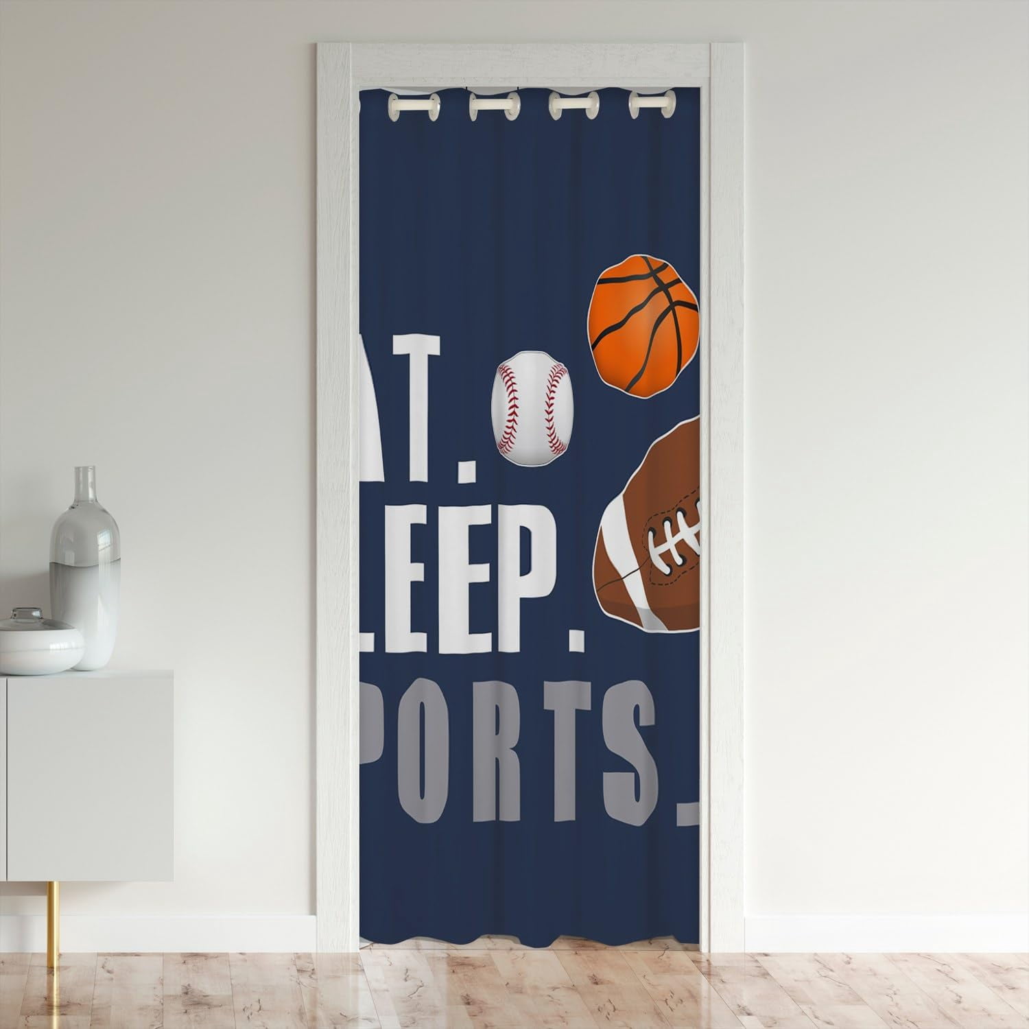 Basketball Hoop Sports Door Curtains Polyester Privacy Closet Curtain ...