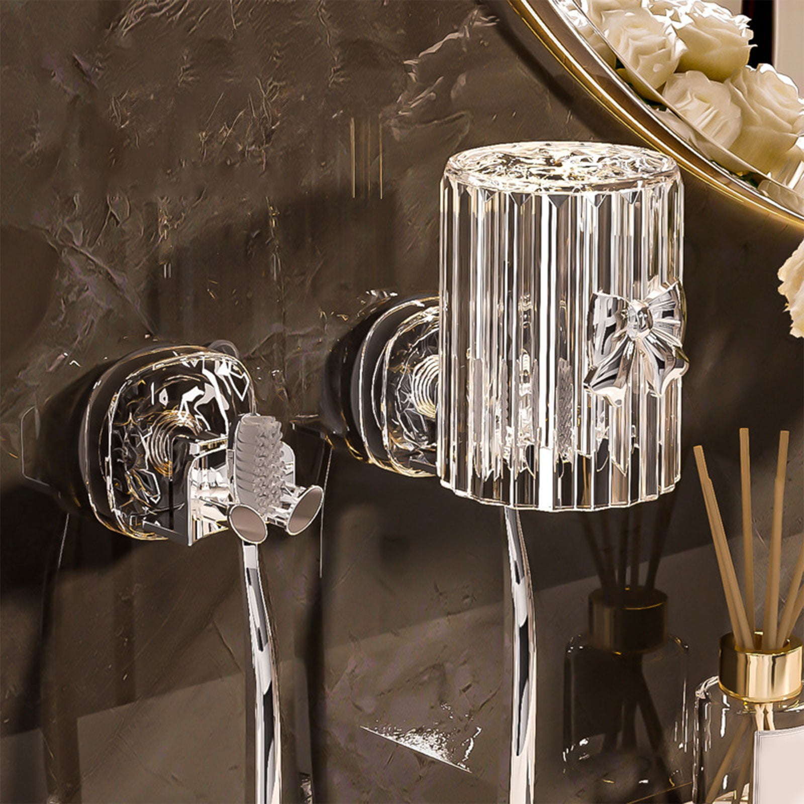 Non Perforated Suction Cup Holder, Wall Mounted Bathroom Storage ...