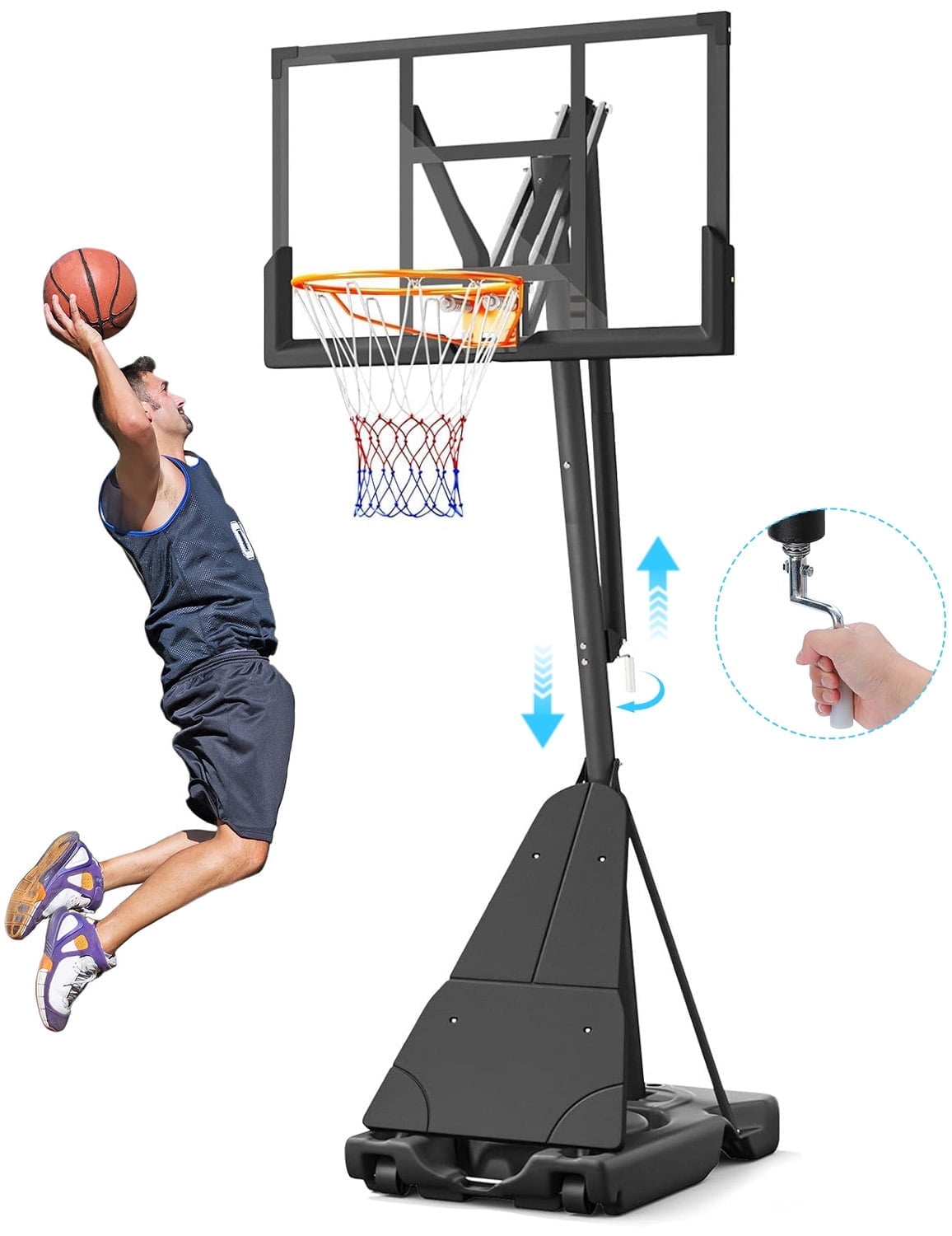Basketball Hoop System,Quickly Height Adjustable 5.25-10ft.,Neche 44 ...