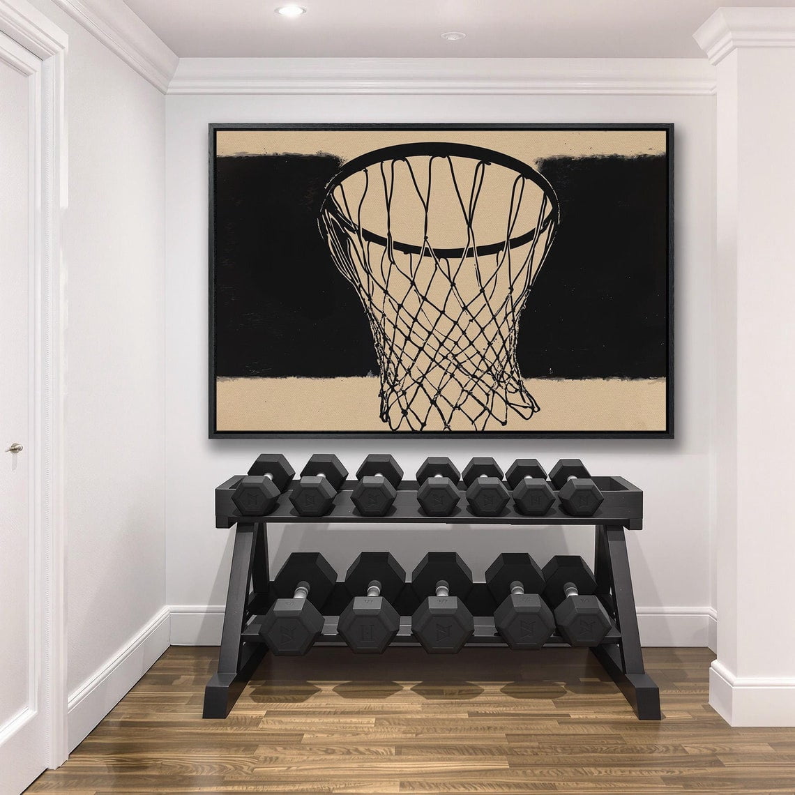 Basketball Hoop Wall Art, Minimalist Sporty Poster, Teenager Room Wall ...