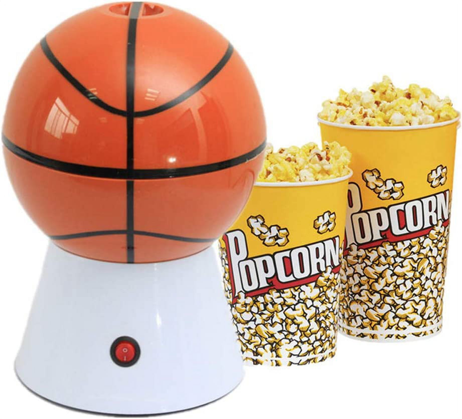 Basketball Hot Air Popcorn Machine, 1200W Electric Popcorn Poppers ...