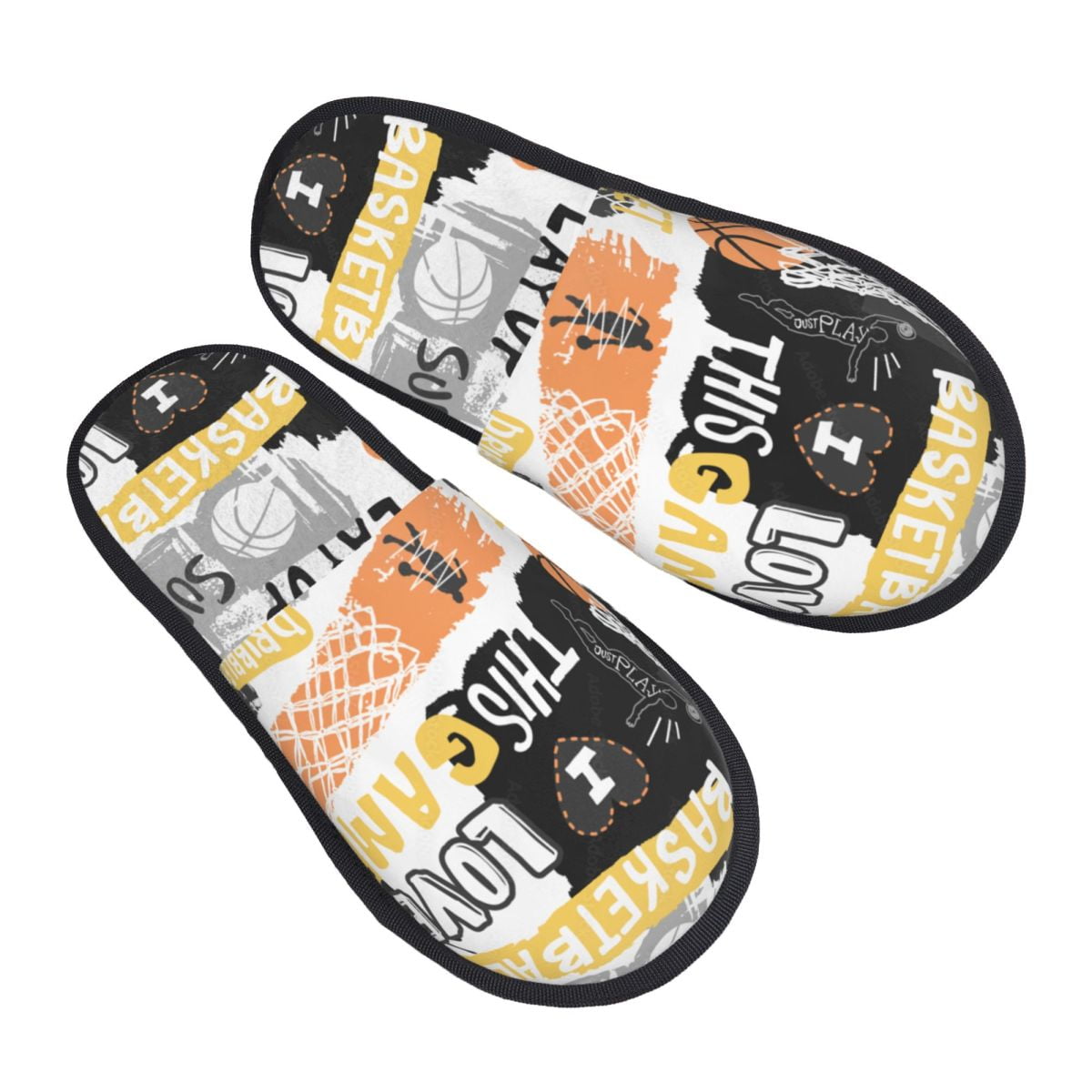 Basketball House Slippers Women Cozy Memory Foam Dots Round Physical ...