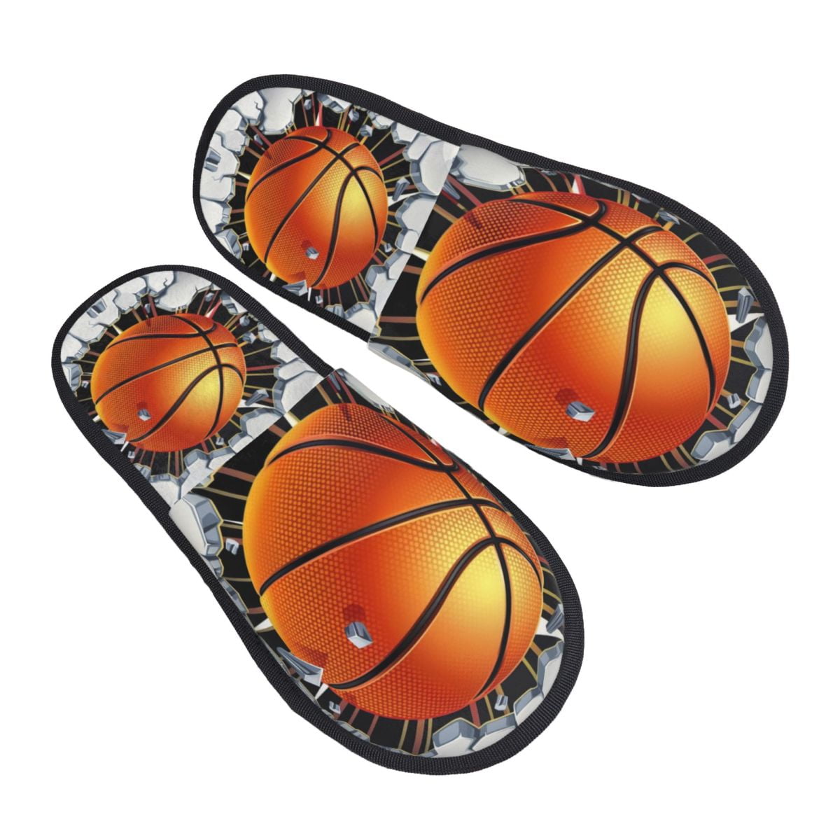 Basketball House Slippers Women Cozy Memory Foam Dots Round Physical ...