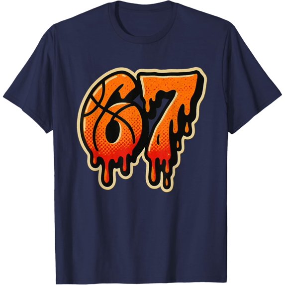 Basketball Ice Cream Drip Six Seven T-Shirt - Walmart.com