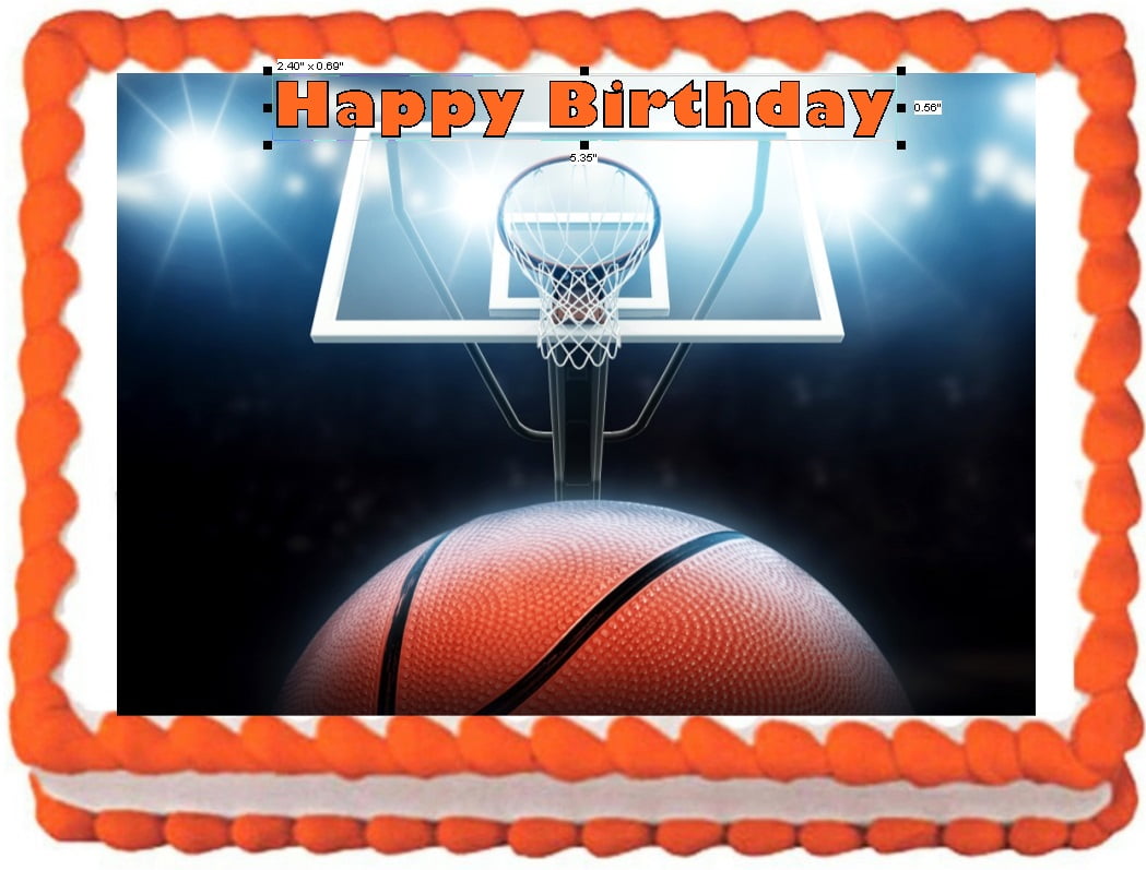 Basketball Birthday Edible Image Cake Topper, by Edible Cake Toppers ...