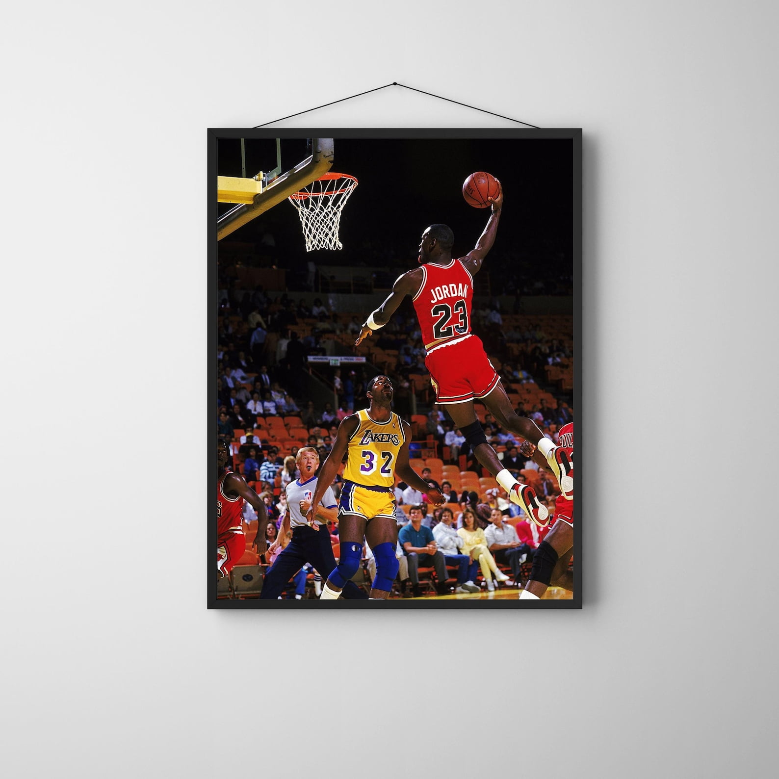 Basketball In Game Dunk Poster Michael Jordan Style Action Sports Wall ...