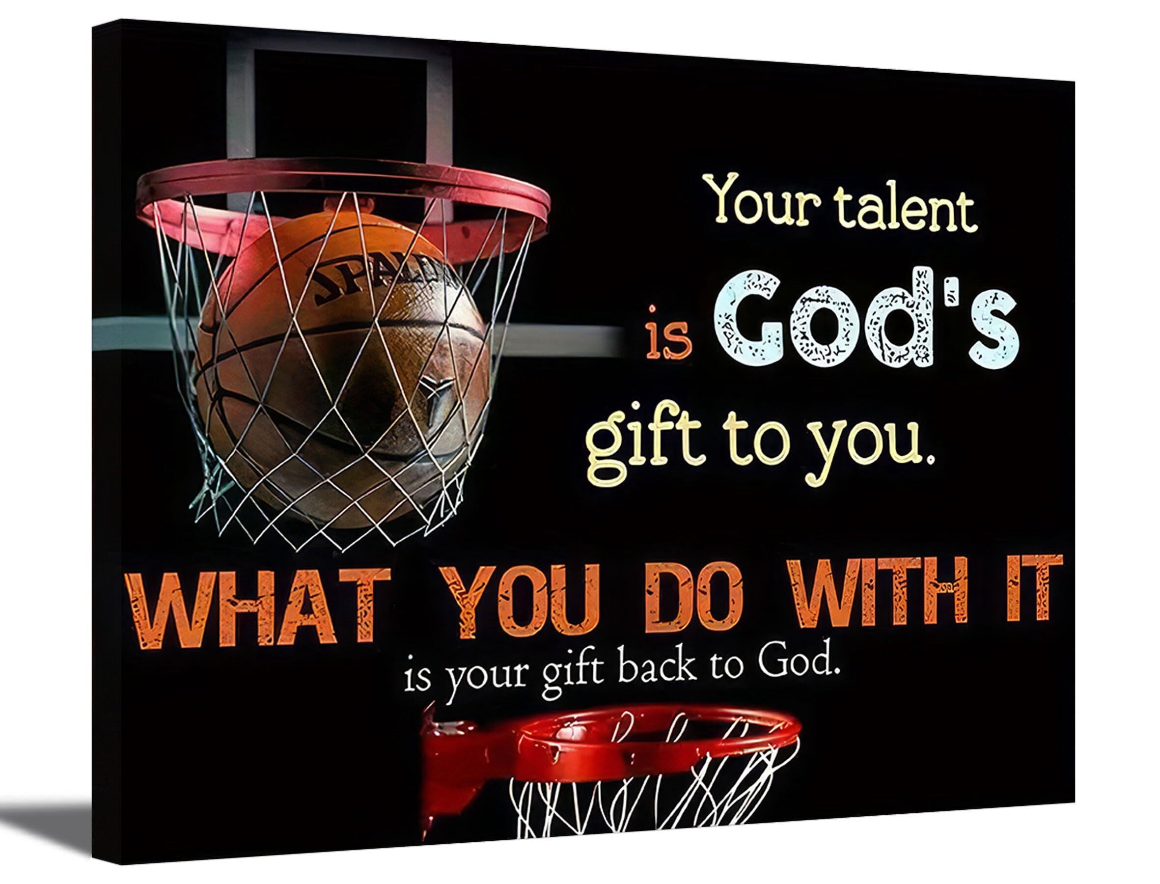 Basketball Inspirational Canvas Wall Art Motivational Quotes Pictures ...