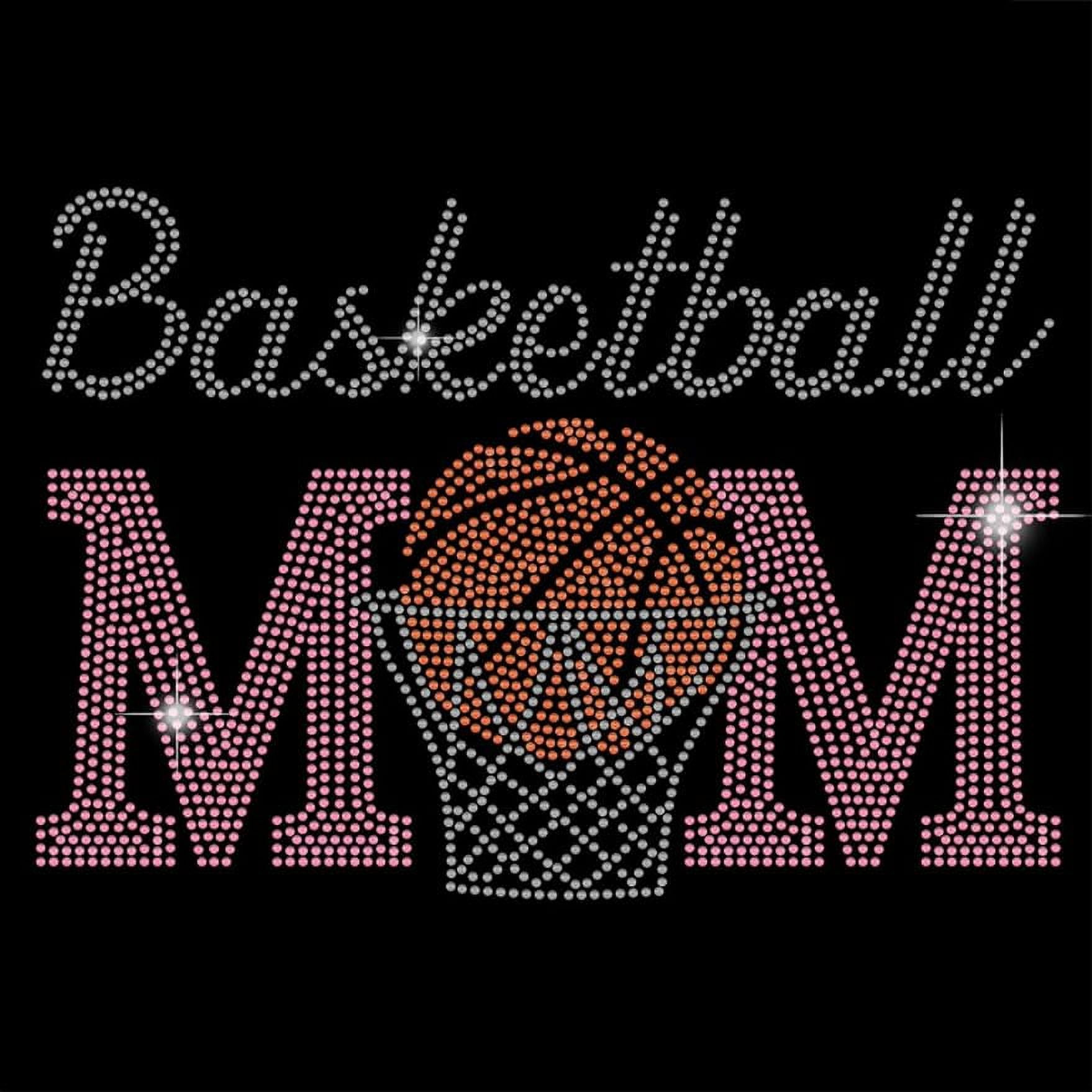 Basketball Iron On Rhinestone Basketball Mom with Love Crystal ...