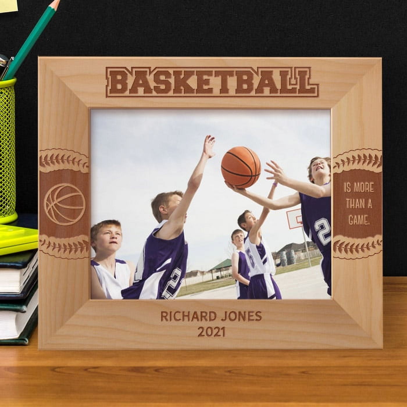 Basketball Is More Than A Game Personalized Wooden Frame-10" x 8" Brown ...