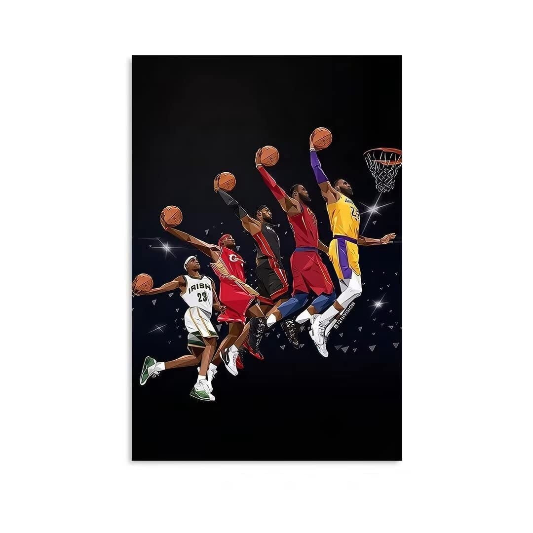 Basketball James Posters Basketball Wall Art For Boys Bedroom Decor ...