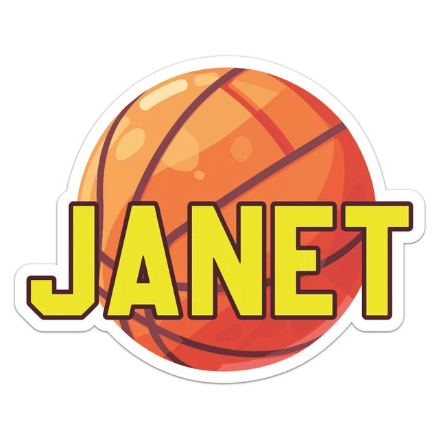 Basketball Janet Sticker Phone Decal Water Bottle Stickers Car Decals ...