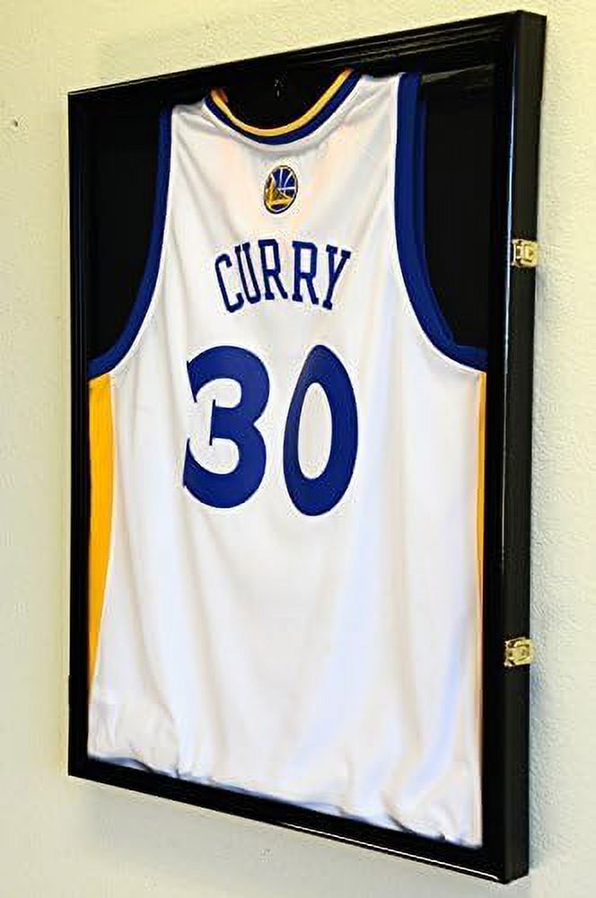 Basketball Jersey Display Case Cabinet Box 98% UV, Black Finished ...