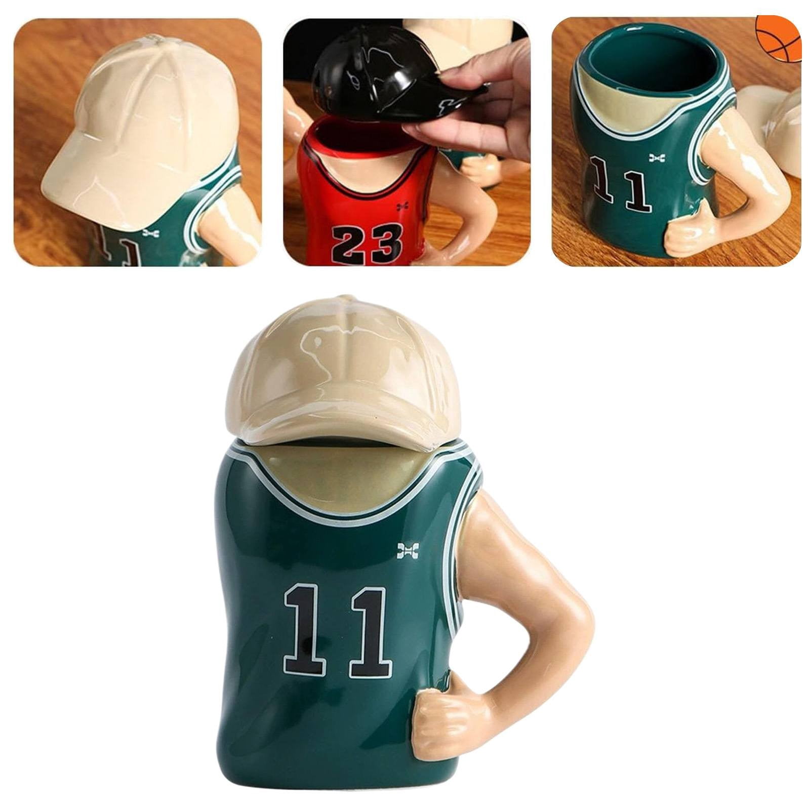 Basketball Jersey Mug Ceramic Cup With Lid – 3D Sports Coffee Cup Gift ...