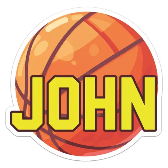 Basketball John Sticker Phone Decal Water Bottle Stickers Car Decals ...