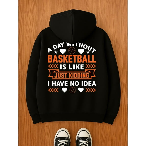 Basketball Joke Tee hoodies game men's funny hoodies black Casual Wear ...