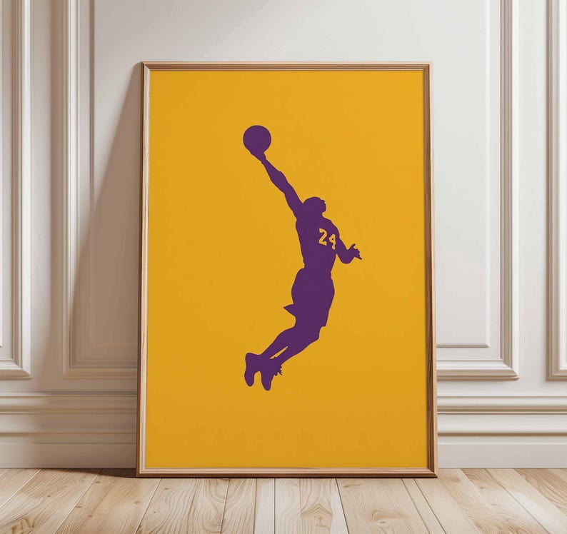 Basketball Jump Shot Silhouette Poster with Clean Modern Sports ...