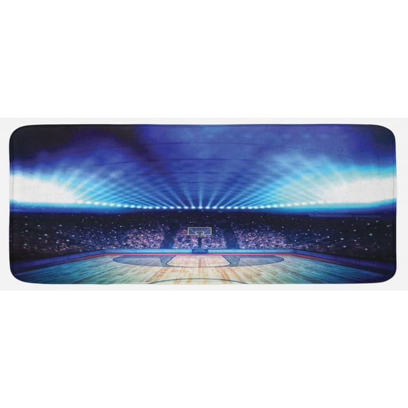 Basketball Kitchen Mat, Basketball Arena Court with Fans and ...