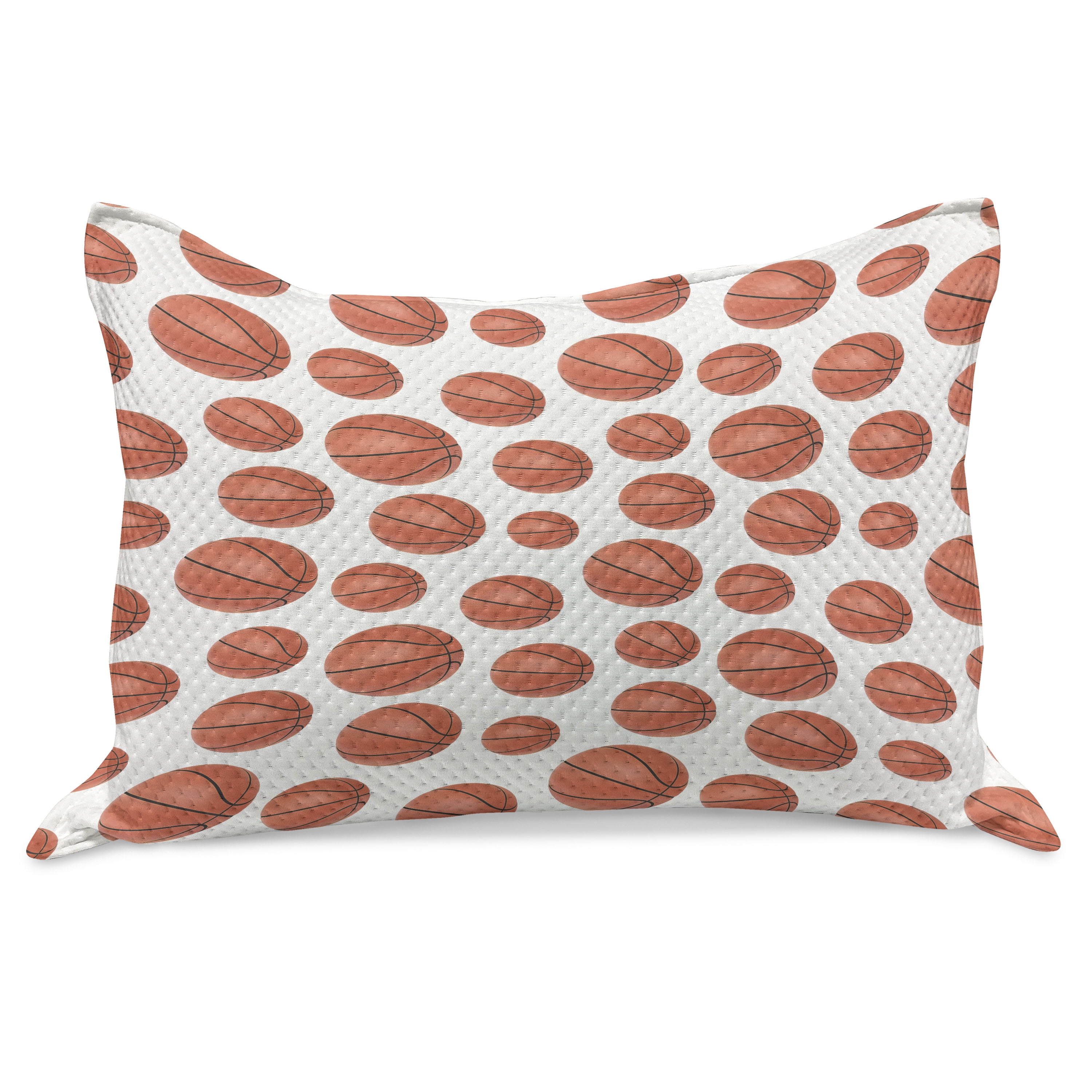 Basketball Knitted Quilt Pillowcover, Realistic Style Balls Pattern on ...