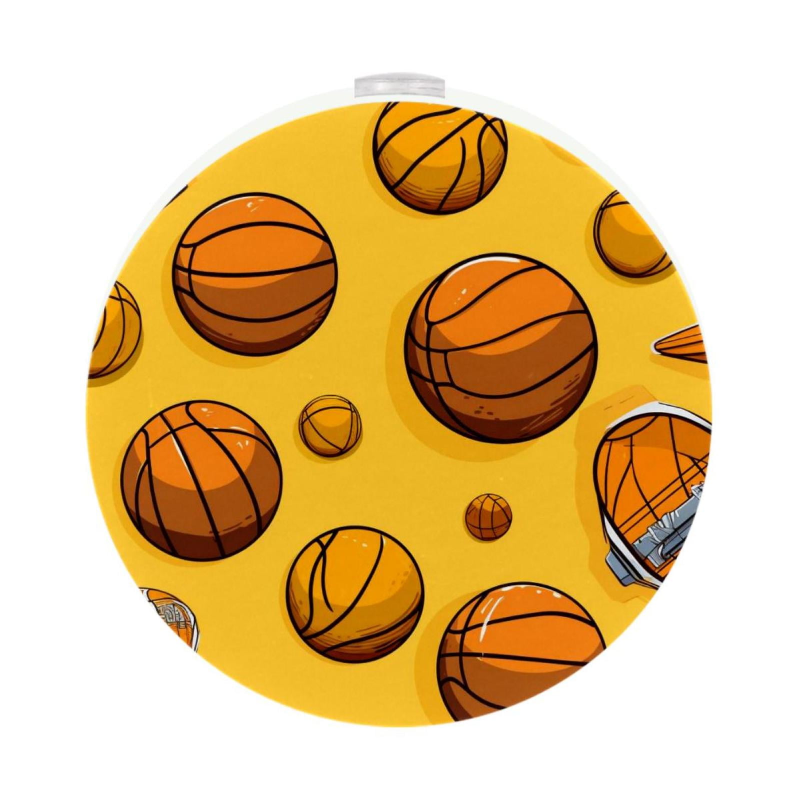 Basketball LED Round Night Light 2PCS - Motion Sensor Activated Soft ...