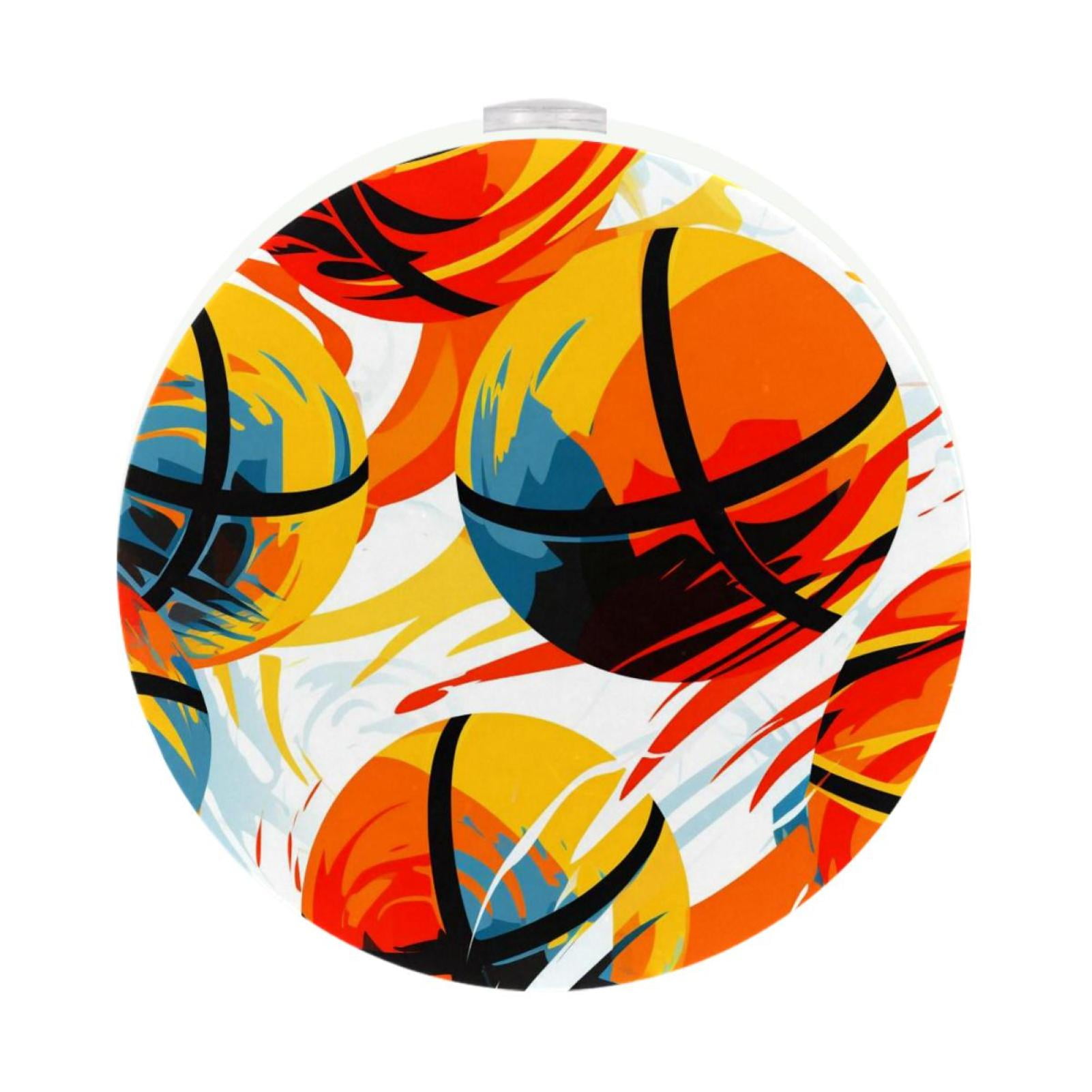 Basketball LED Round Night Light - 2PCS, Soft Glow Decorative ...