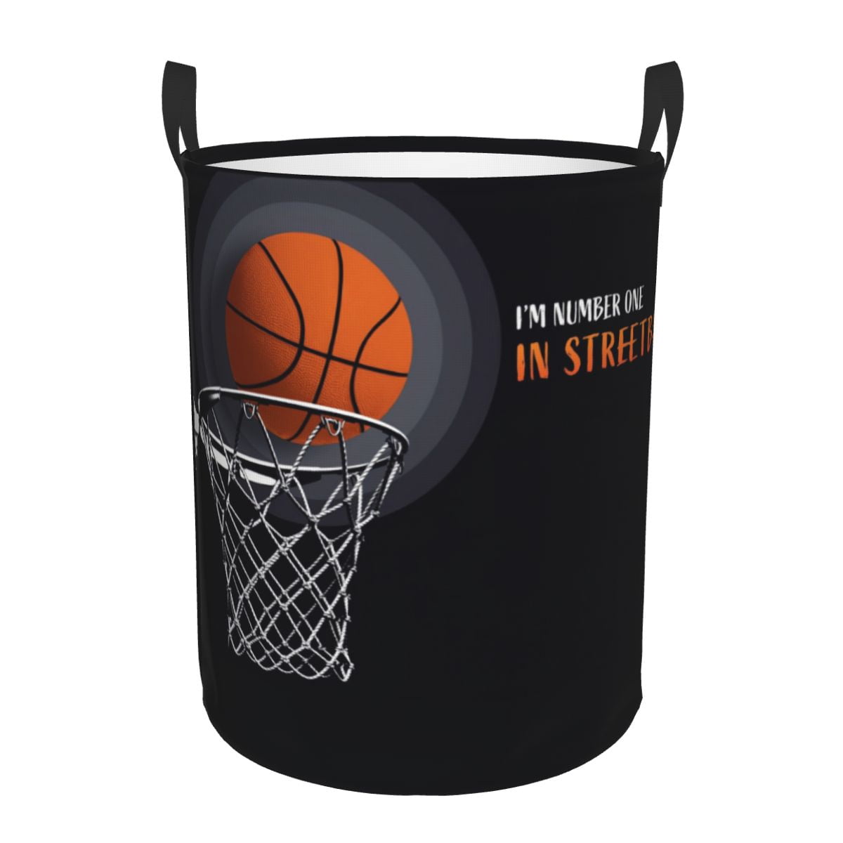 Basketball Laundry Basket Collapsible Dots Round Physical culture Clothing Hamper Toys Organizer ...