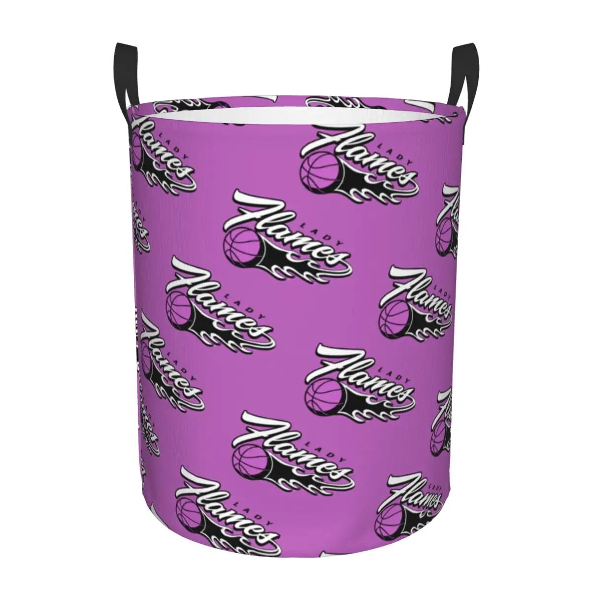 Basketball Laundry Basket Collapsible Physical culture Dots Round ...