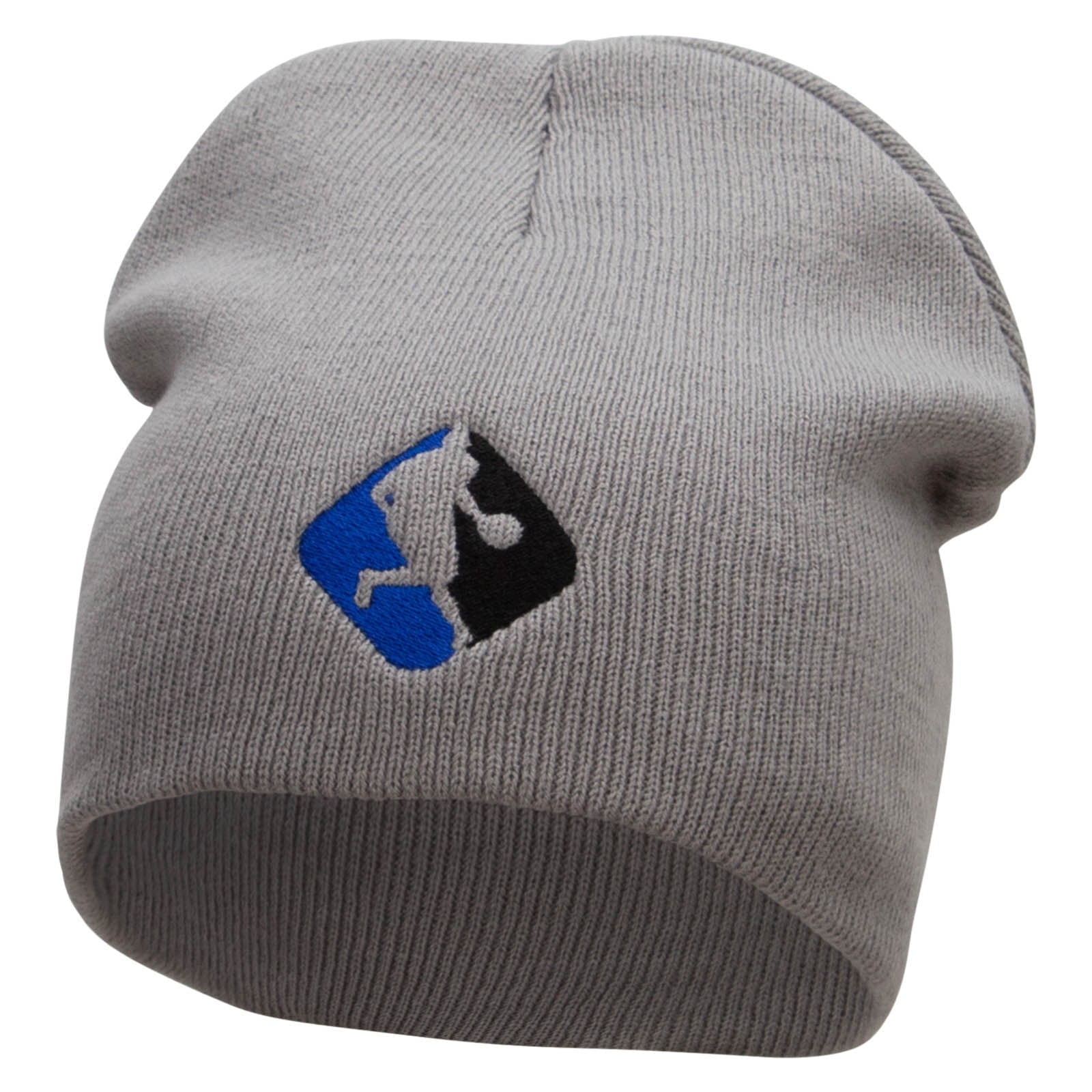 Basketball League Embroidered 8 inch Acrylic Short Blank Beanie - Grey ...
