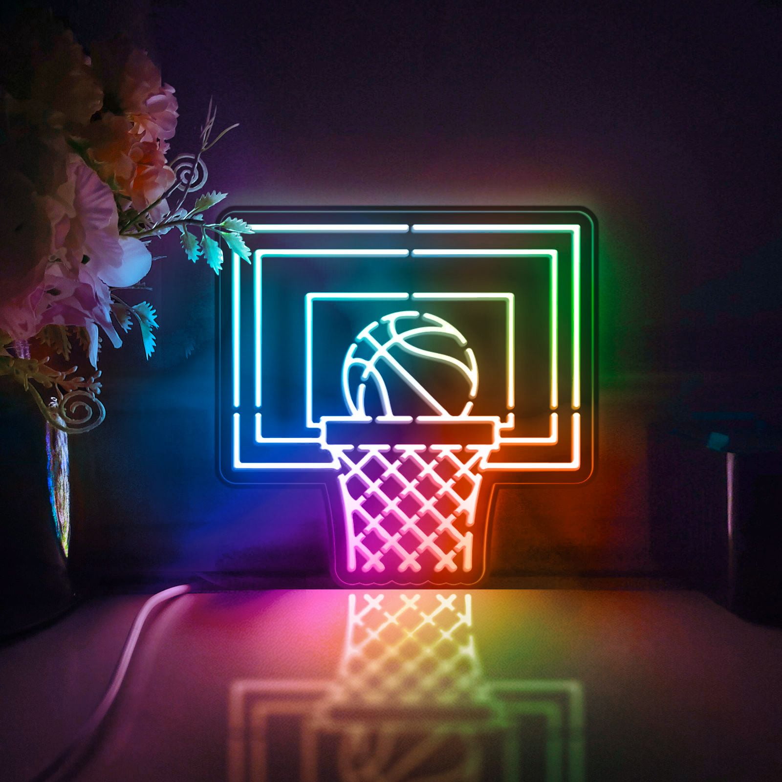 Basketball Led Light Box, Dimmable Neon-Like Light Signs USB Power for ...