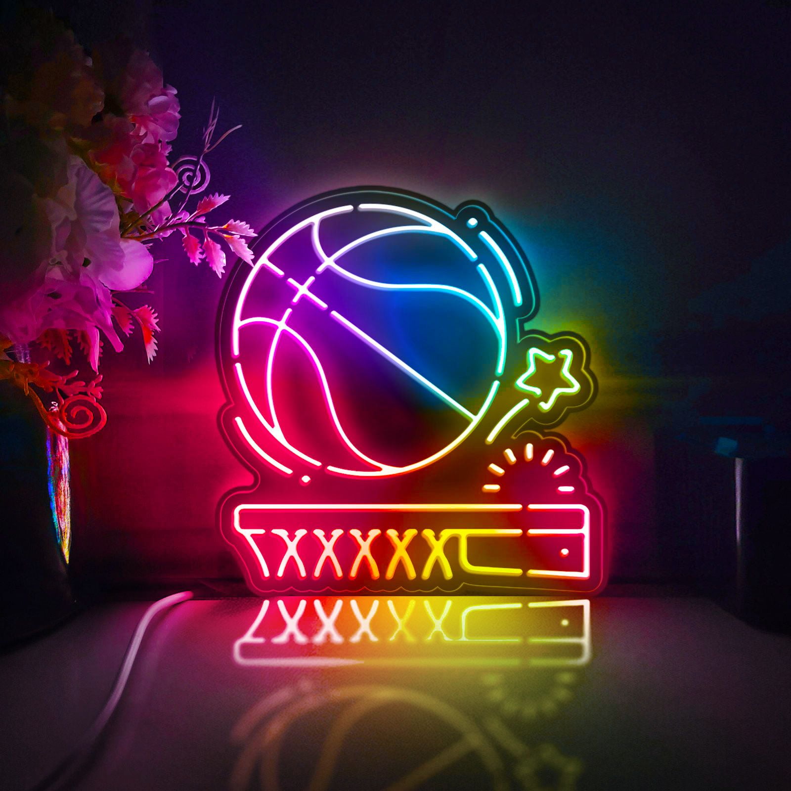 Basketball Led Light Box, Dimmable Neon-Like Light Signs USB Power for ...