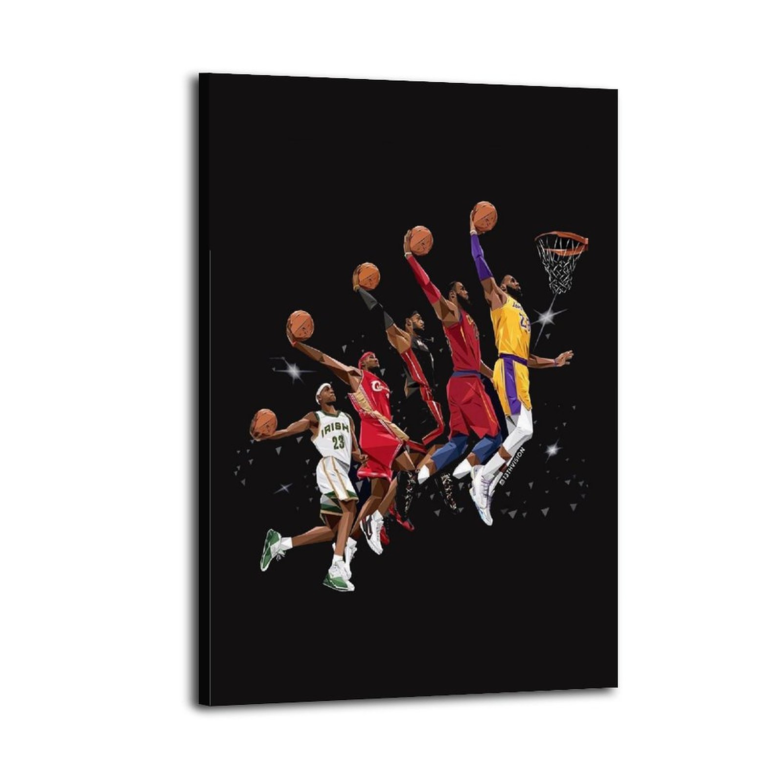 Basketball Legend Player James Canvas Modern Poster Wall Art Prints ...
