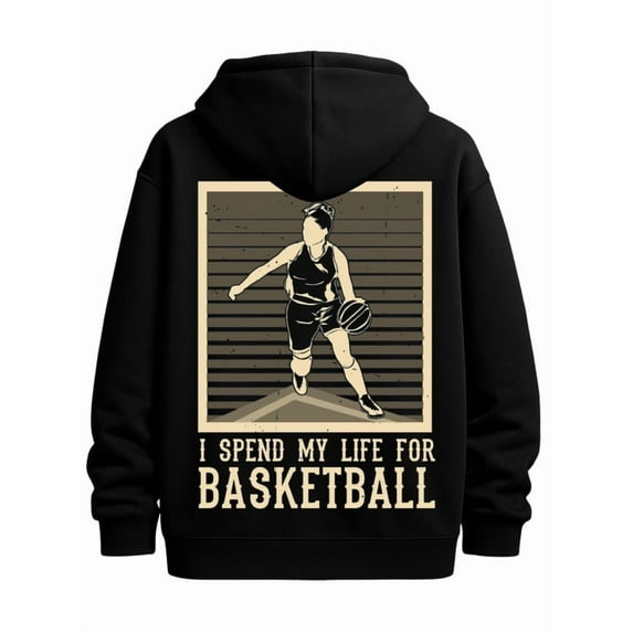 Basketball Life sweatshirt for men hooded sweatshirt black Casual ...