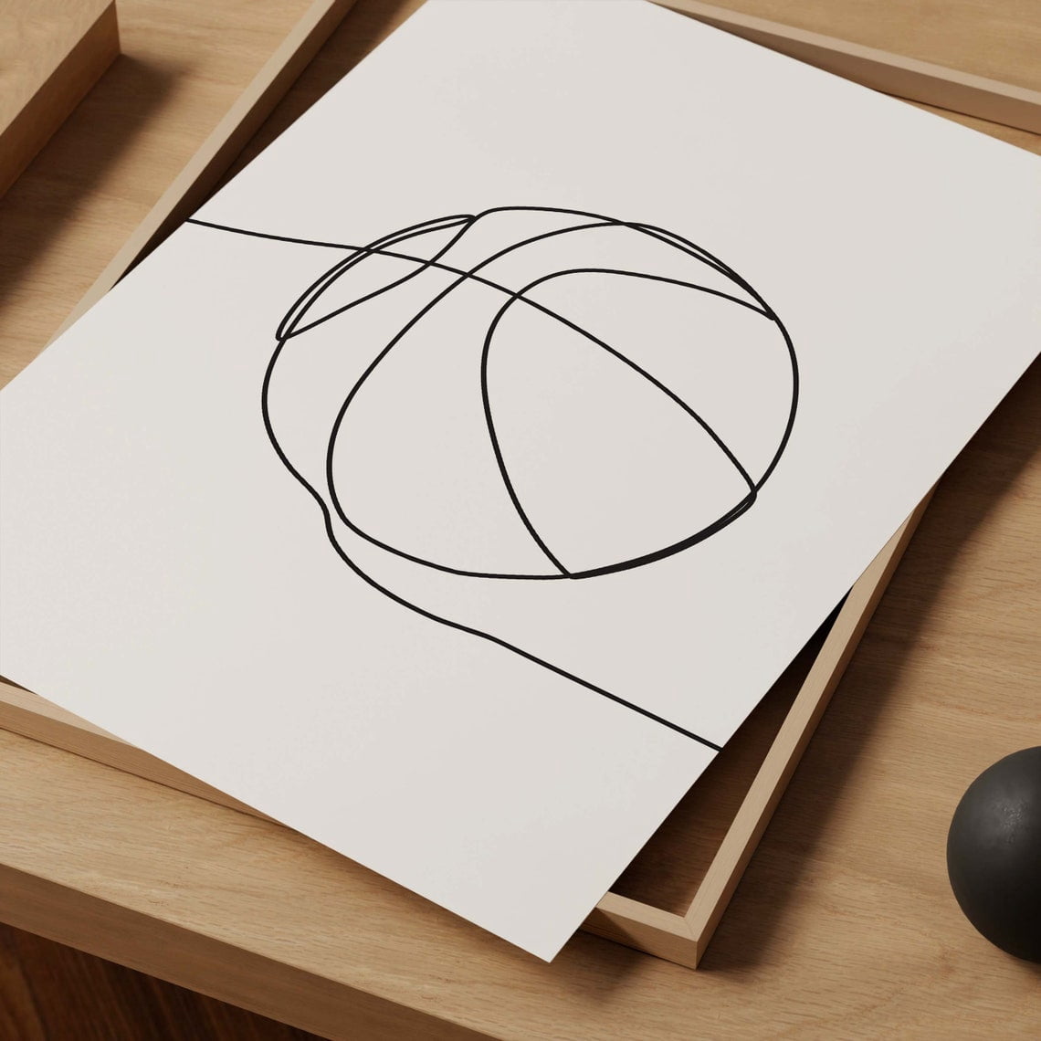 Basketball Line Art Print, Minimalist Wall Art, Teen Boy Decor, Boys ...