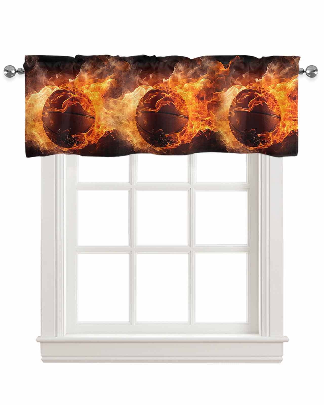 Basketball Linen Curtain Valance for Bedroom/Bathroom/Kitchen/Office ...